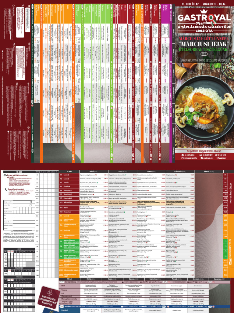 Gastroyal Étlap - 2024. 11. Hét | PDF