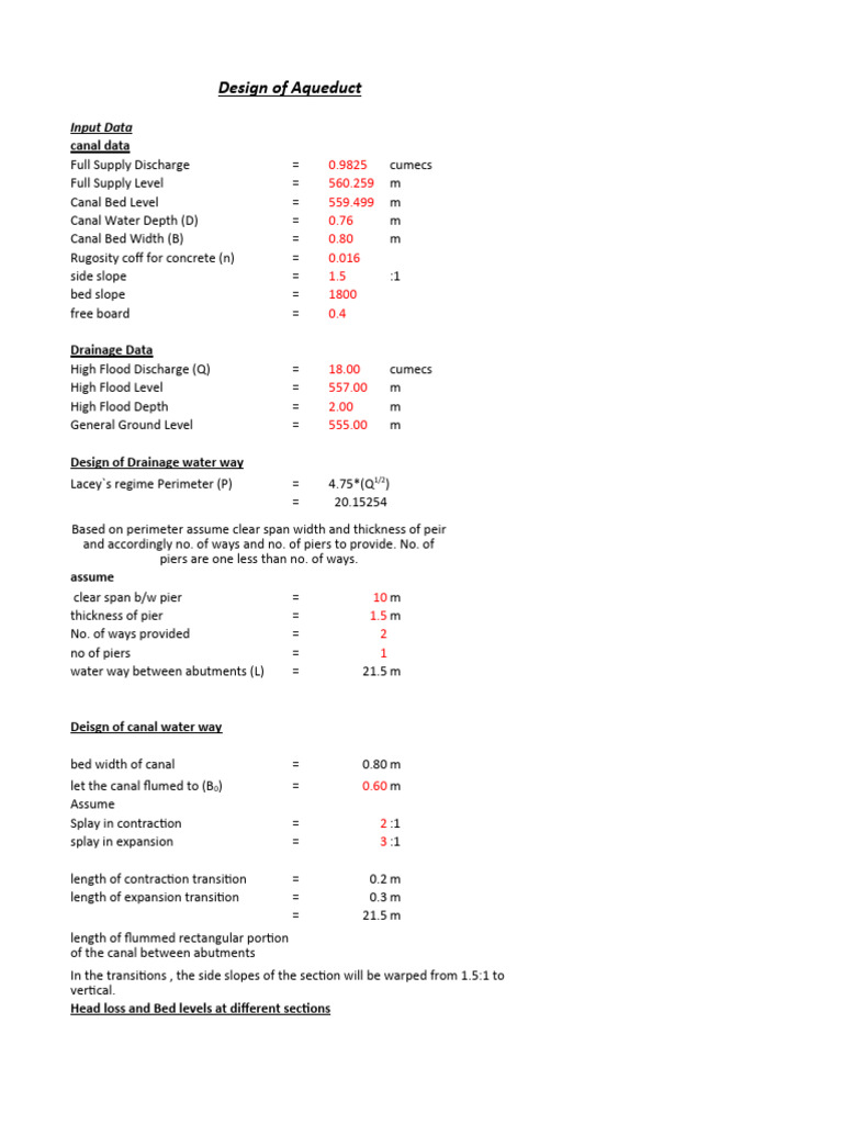 Design of Aqueduct | PDF | Civil Engineering | Building Engineering