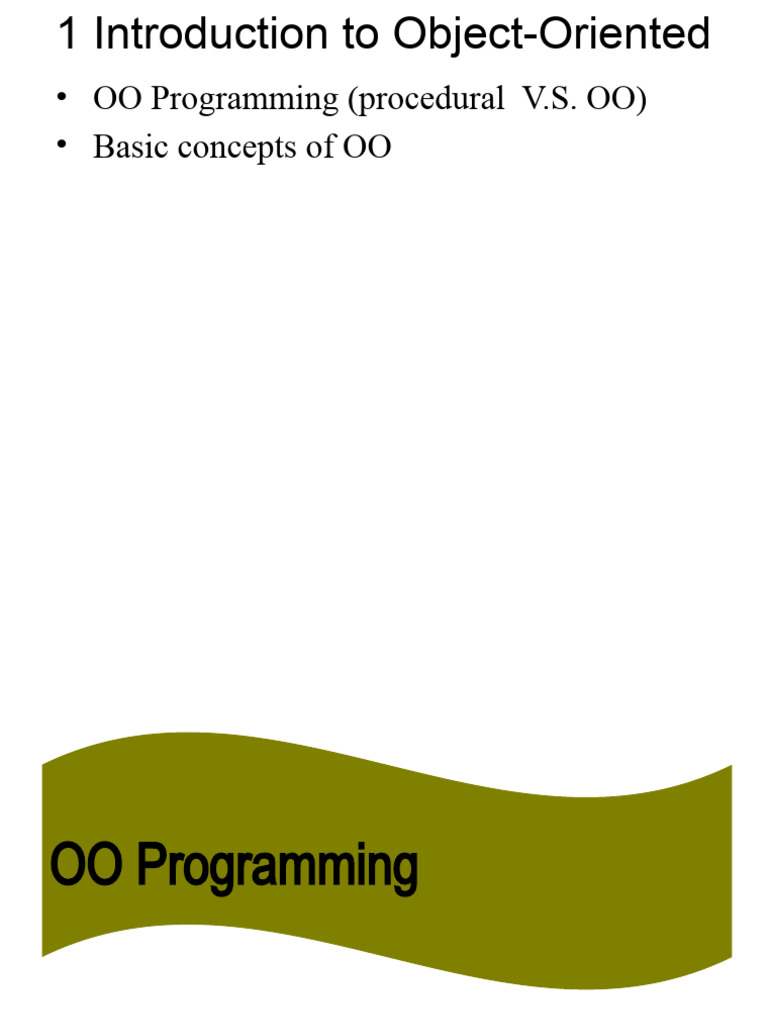CH 1 Introduction To OOP Paradigm | PDF | Object Oriented Programming ...