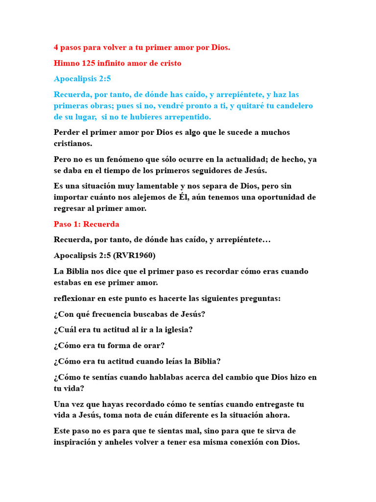 Pasos para Volver A Dios | PDF | Amor | Pecado
