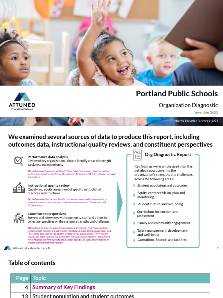 Portland Public Schools Org Diagnostic Report | PDF | Curriculum | Sat