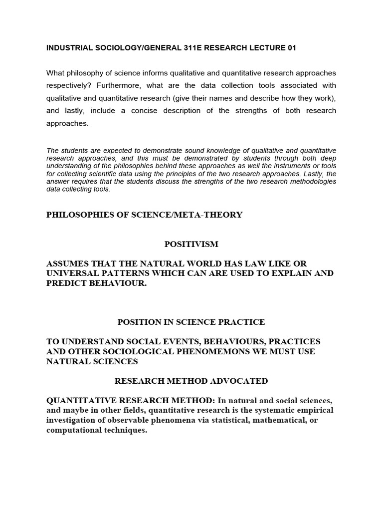 Lecture 01 Overal Introduction 311 | PDF | Quantitative Research | Statistics