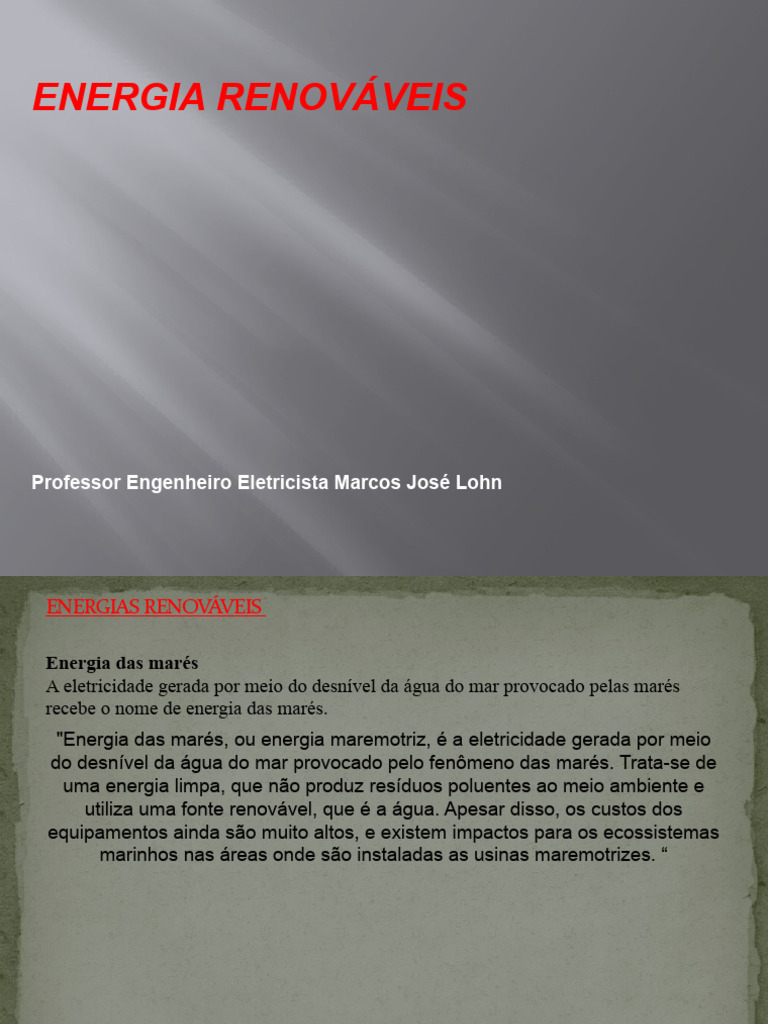 Energias Renováveis | PDF | Energia renovável | Mar