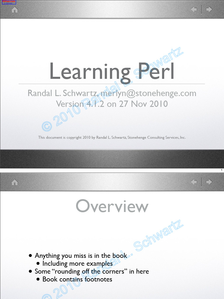 Randal Schwartz Learning Perl | PDF | Regular Expression | Perl
