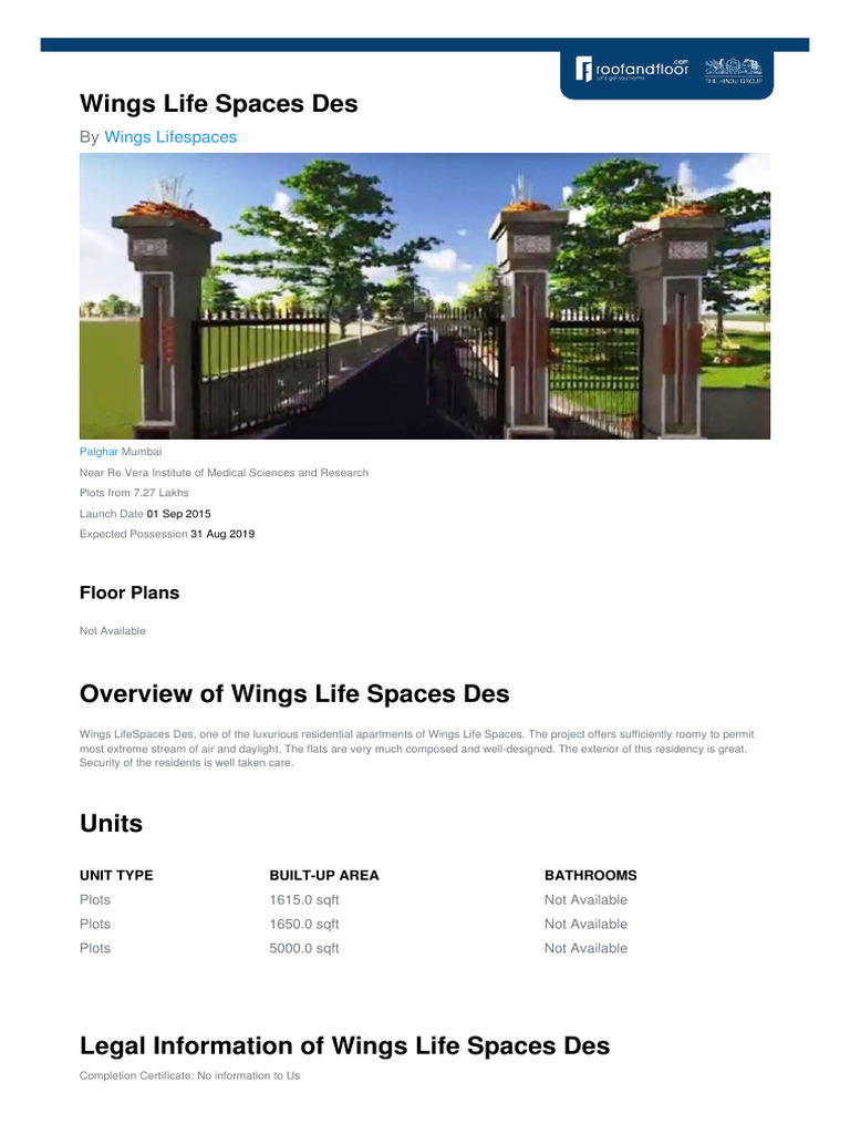 Wings Life Spaces Des Automated - Brochure | PDF | Business