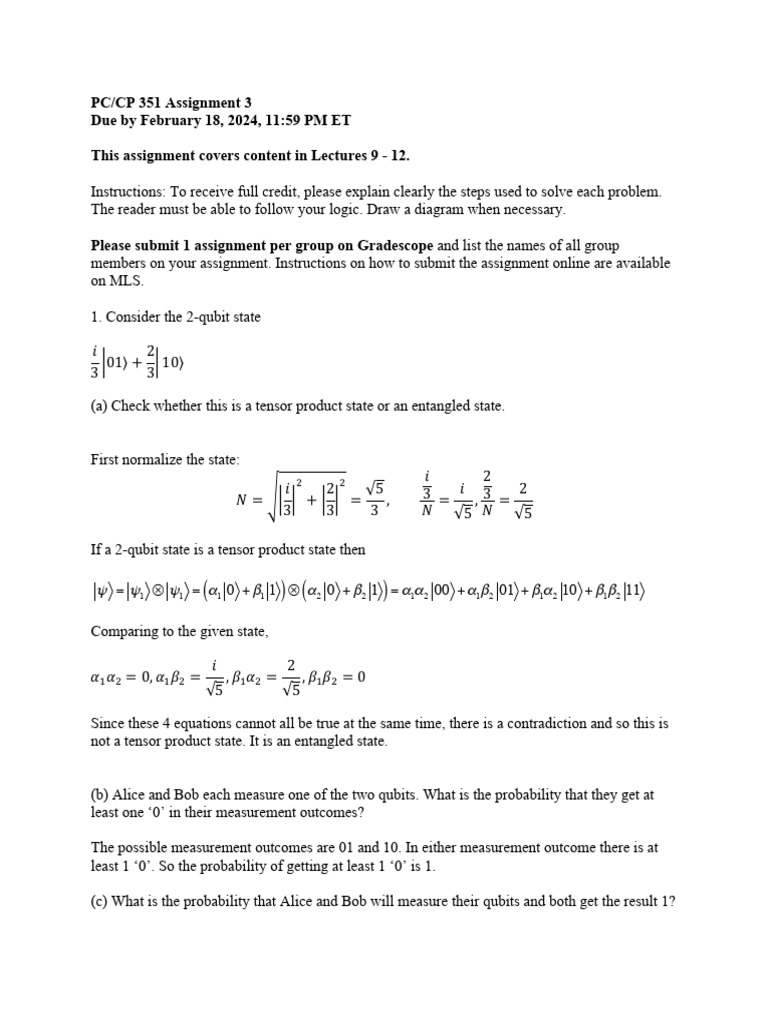 Assignment 3 Solutions | PDF | Mathematical Physics | Mathematics Assignment 3 Solutions | PDF | Mathematical Physics | Mathematics