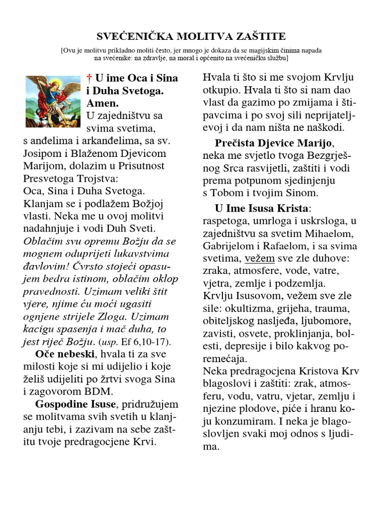 Snažna Molitva Zastite | PDF
