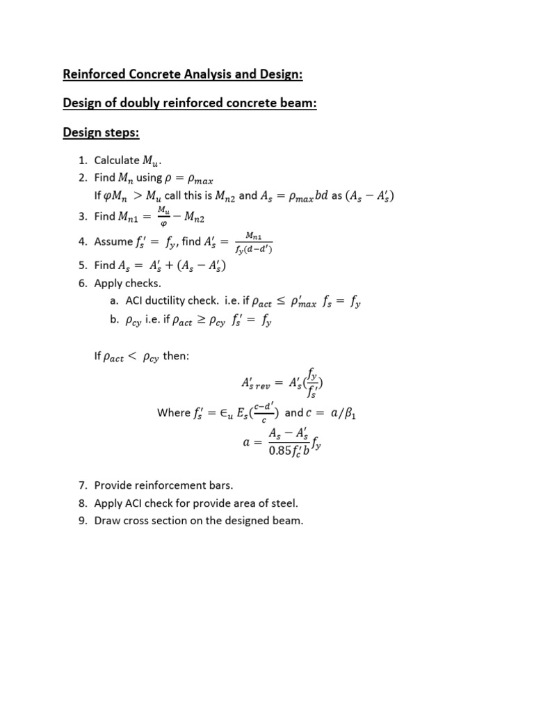 Week 7 Lec 14-Design of Doubly Reinforced Concrete Beam Problem 2 PDF | PDF | Beam (Structure ...