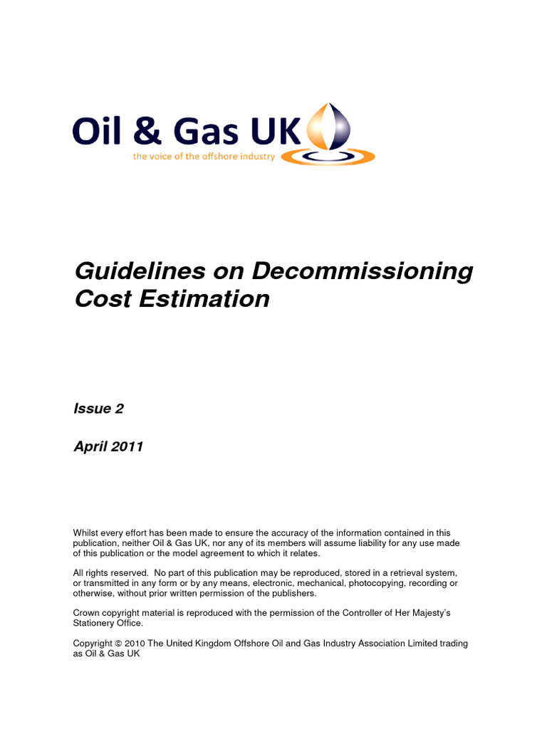 Guidelines On Decommissioning Cost Estimation - Issue 2 (2011) | PDF | Life Cycle Assessment | Risk