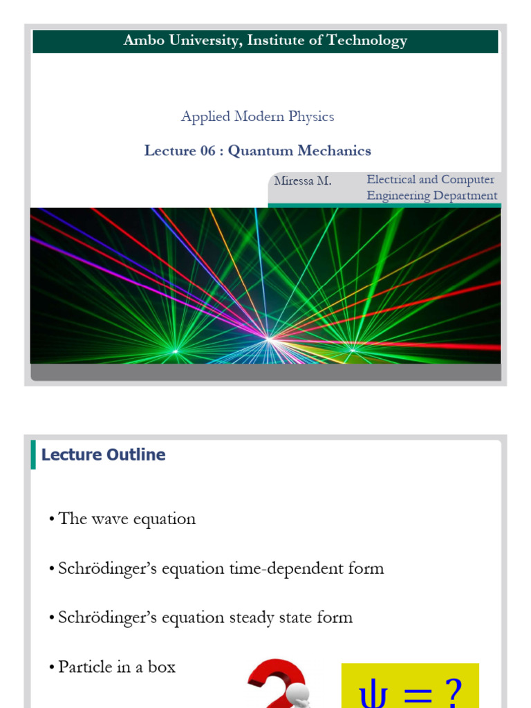06 Quantum Mechanics | PDF | Quantum Mechanics | Schrödinger Equation