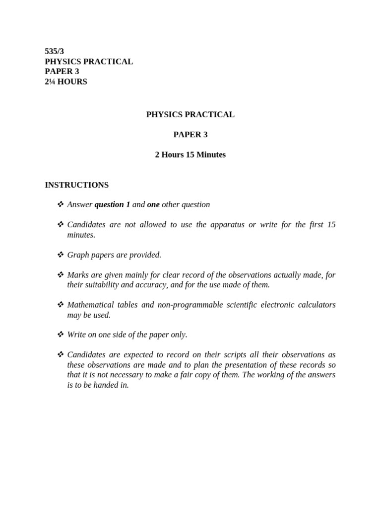 Practical Paper | PDF | Metrology | Physical Sciences