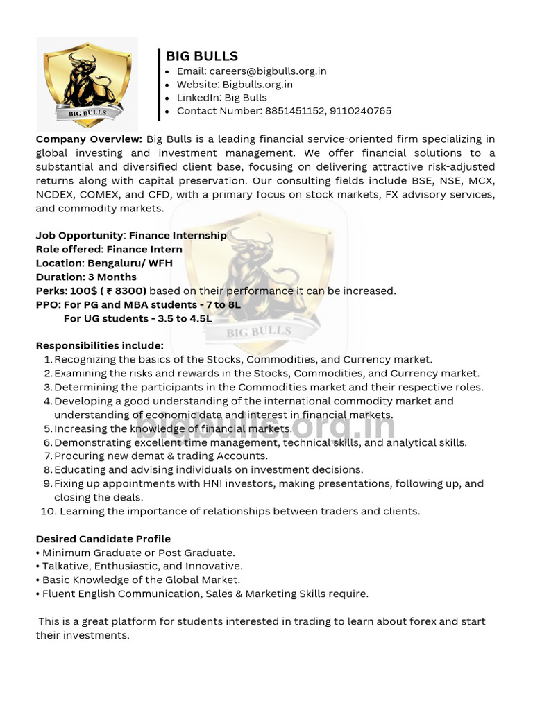 JD - Big Bulls - Finance | PDF