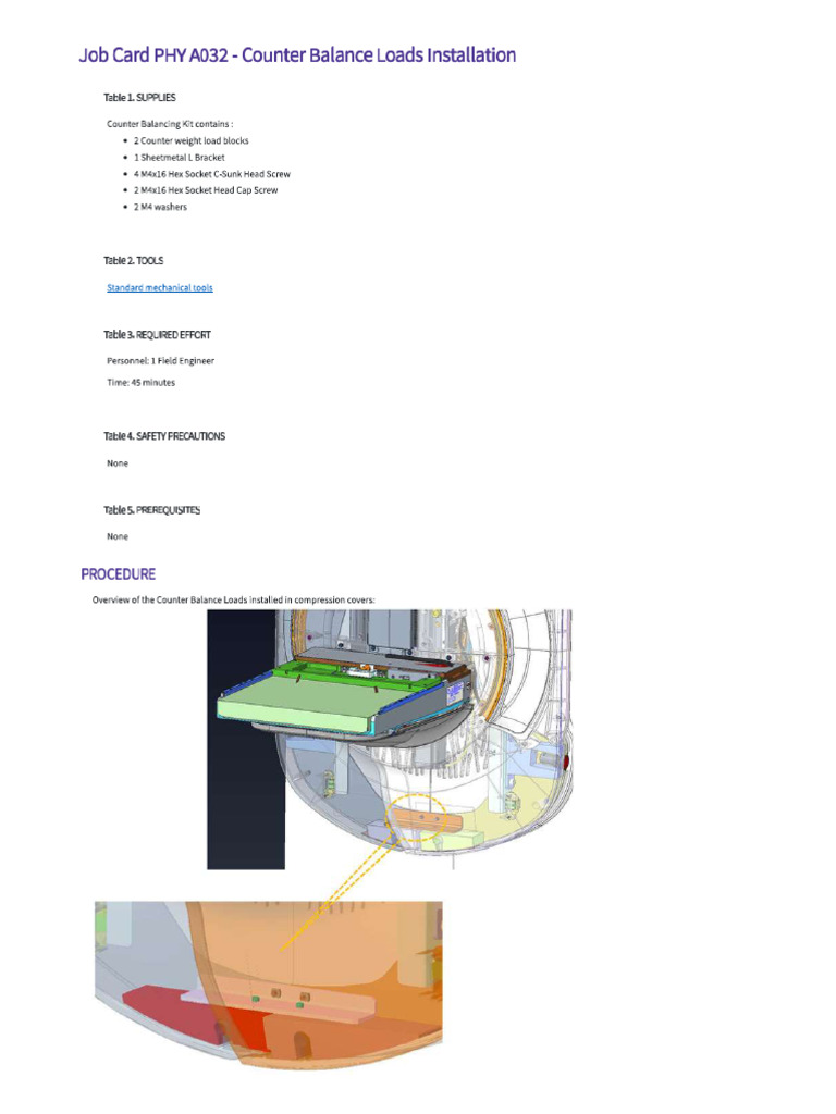 Counter Balace Loads Installation Colour | PDF
