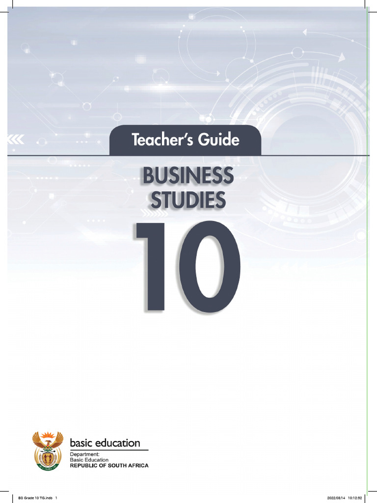 Grade 10 Business Studies - Teacher Guide | PDF | Learning | Corporate ...