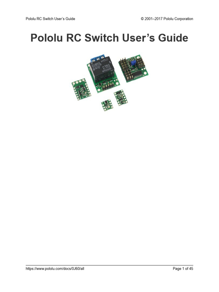 Pololu RC Switch | PDF | Mosfet | Relay
