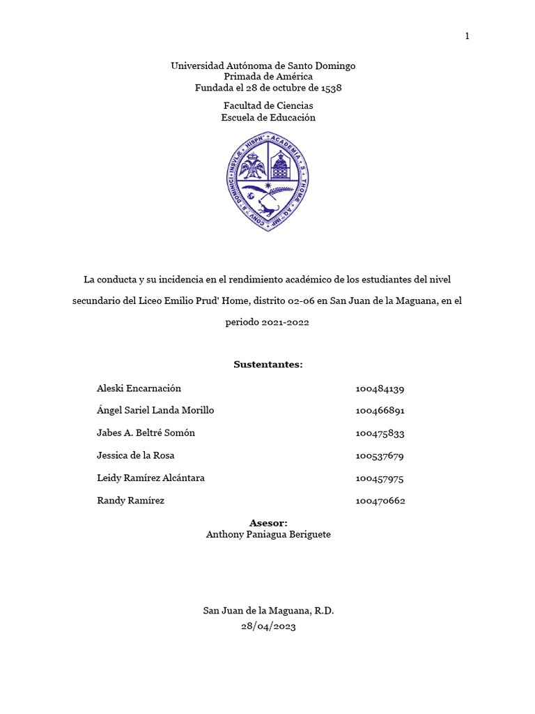 Trabajo Revision Edicion Final Creo | PDF | Enseñando | Comportamiento