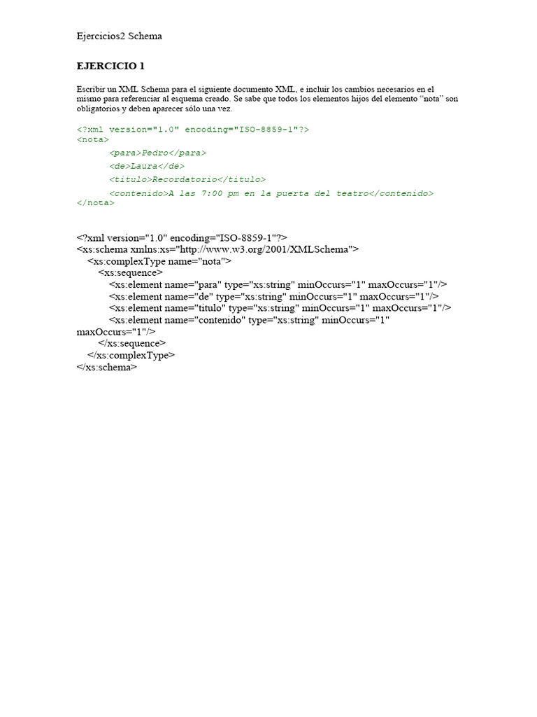 ENUNCIADOS | PDF | Xml | Modelo de datos