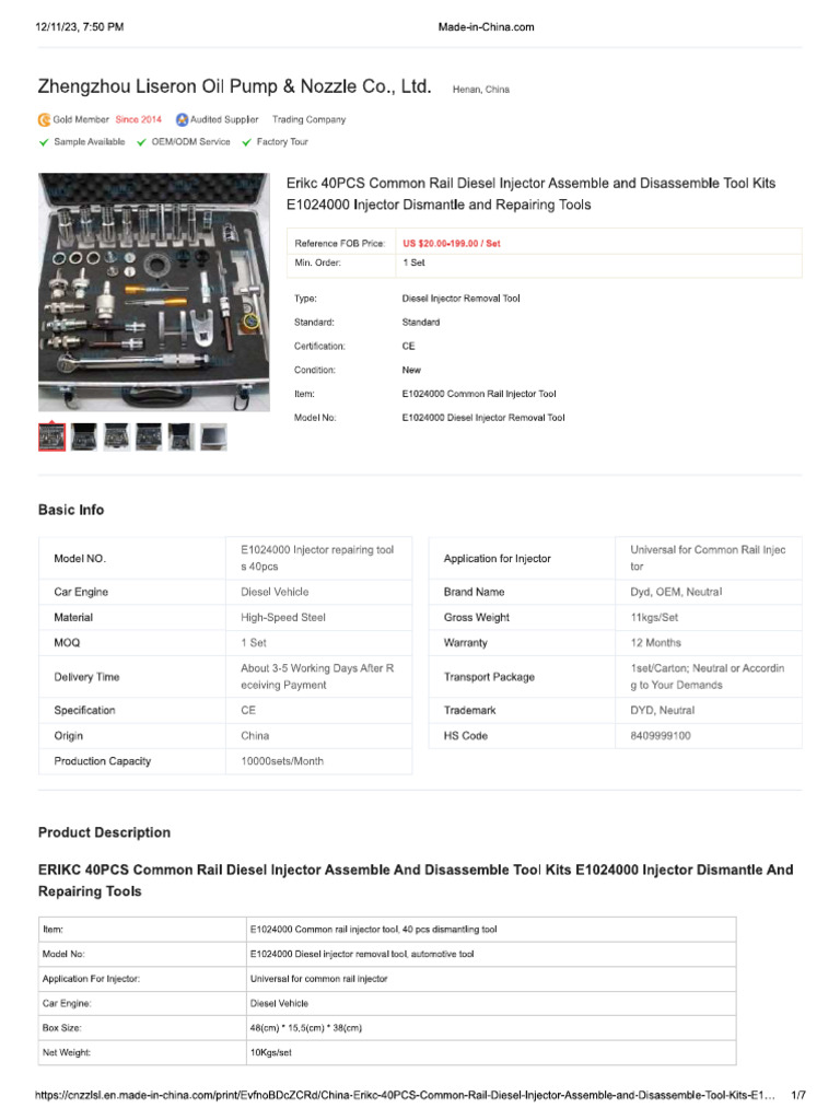 Injector Repair Tool | PDF