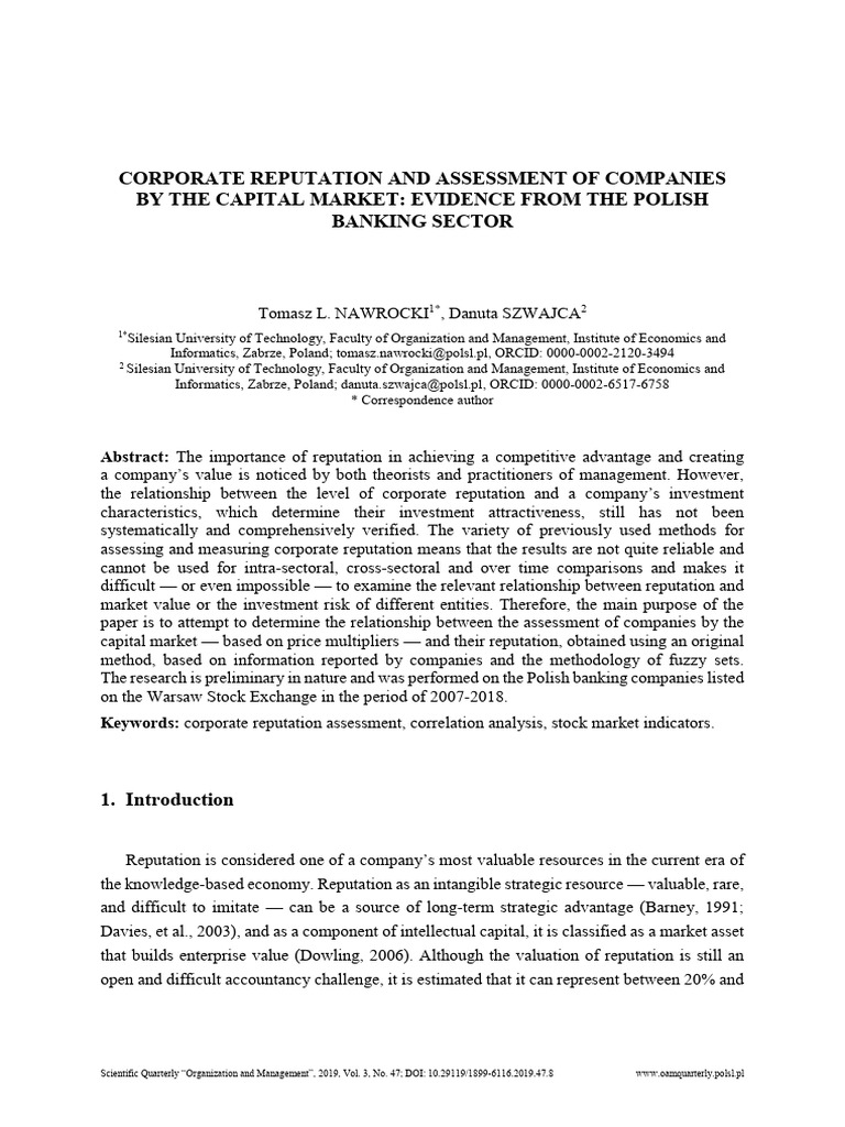 Corporate Reputation and Assessment | Download Free PDF | Reputation ...