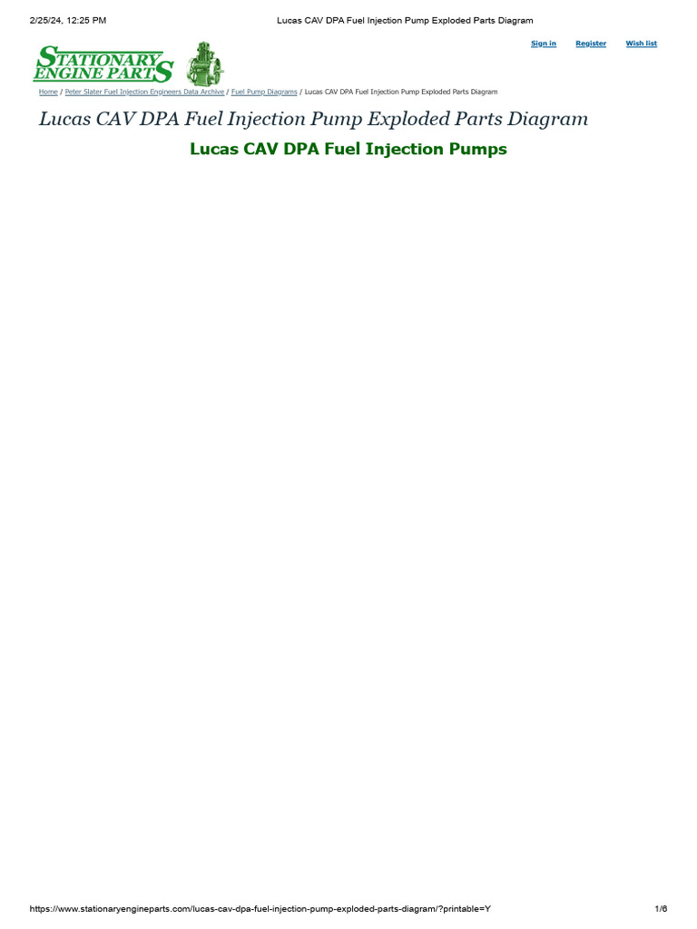 Lucas CAV DPA Fuel Injection Pump Exploded Parts Diagram | PDF | Home ...