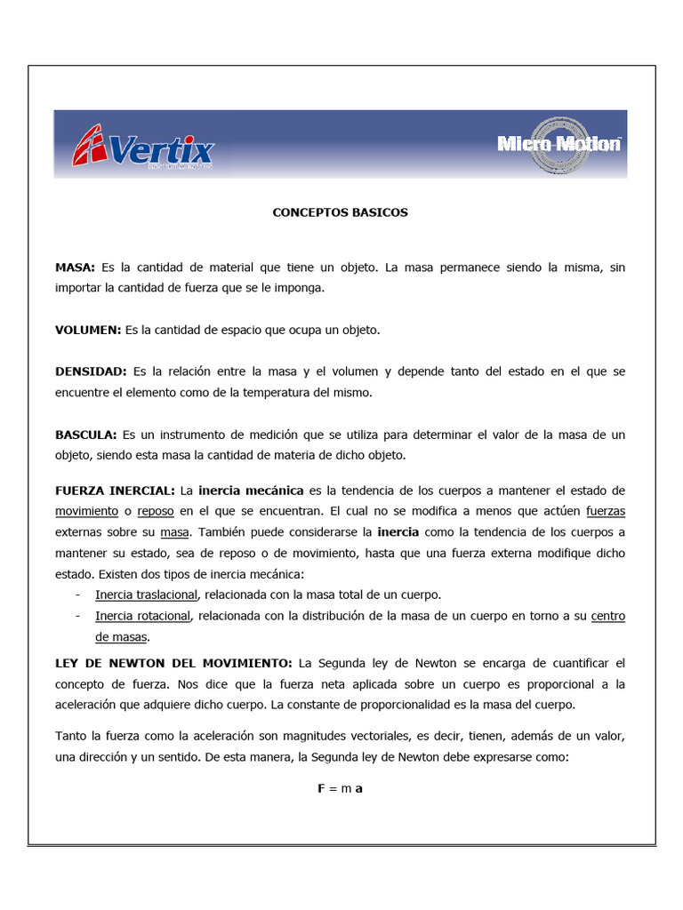 Conceptos Basicos | PDF | Masa | Fuerza