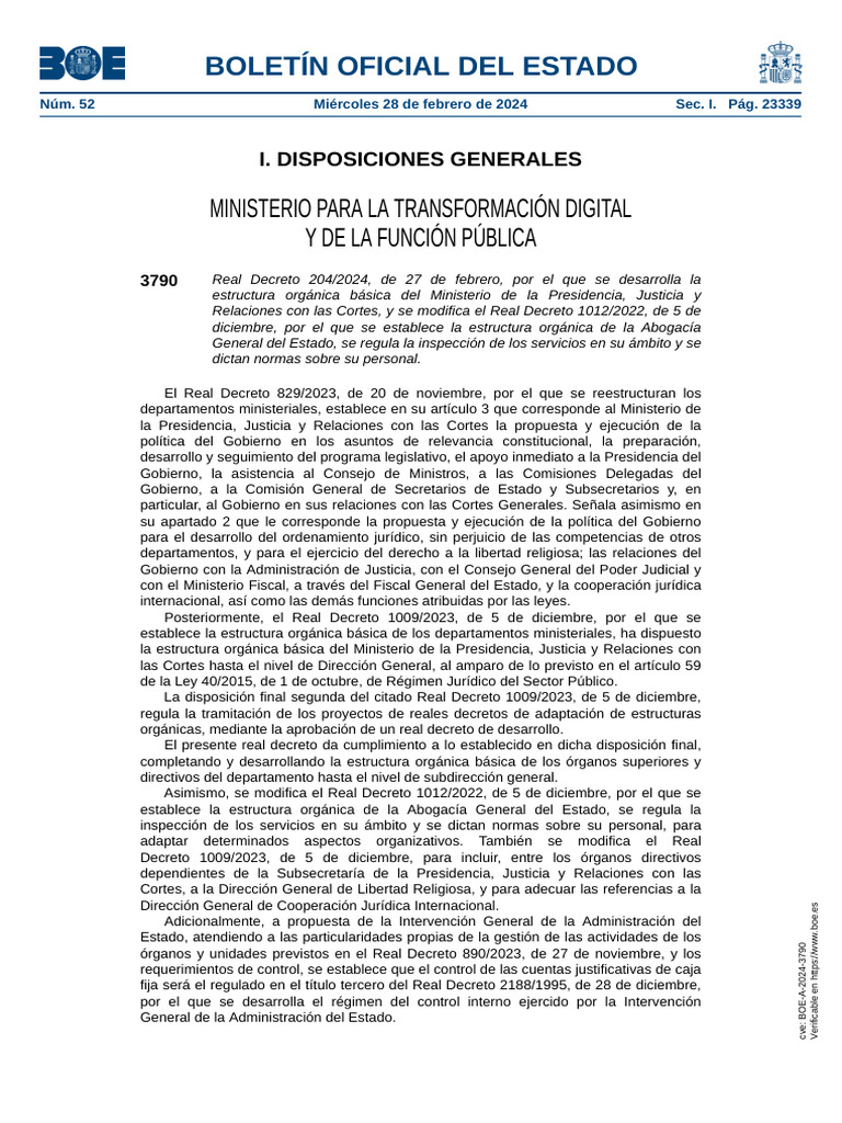 Boe A 2024 3790 | PDF | Gobierno | Justicia