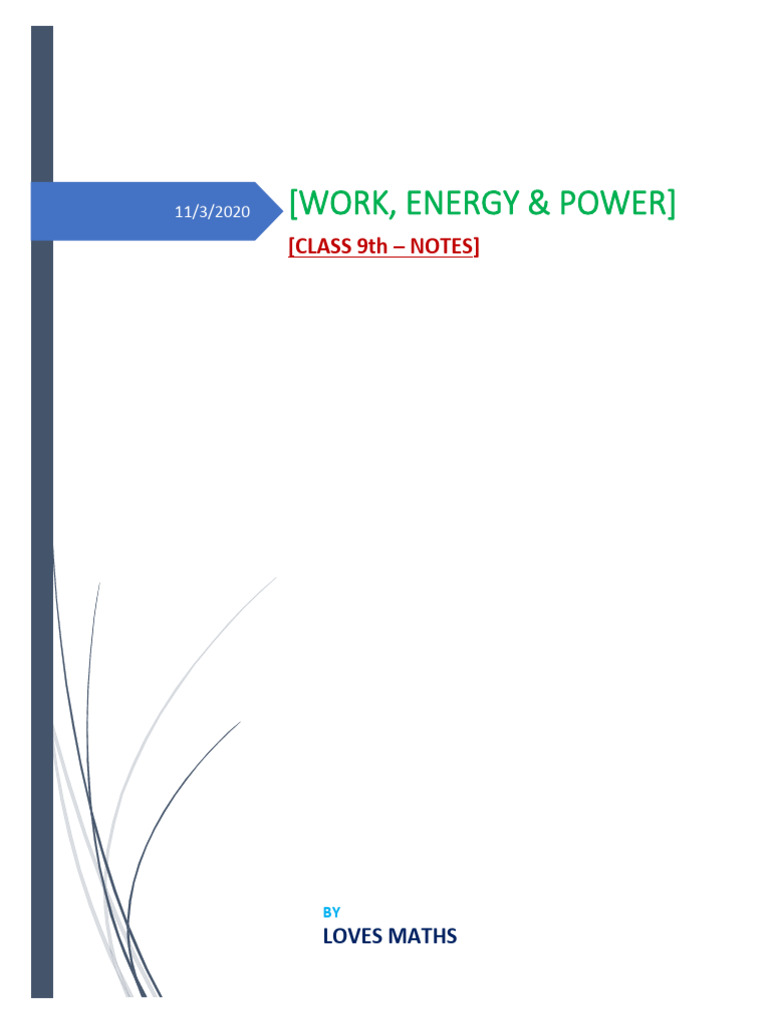 Work Power Energy | PDF | Force | Quantity