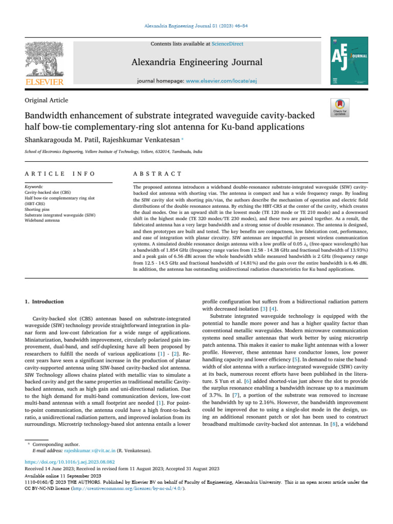 Bandwidth Enhancement of Substrate Integrated Waveguide Cavity | PDF ...