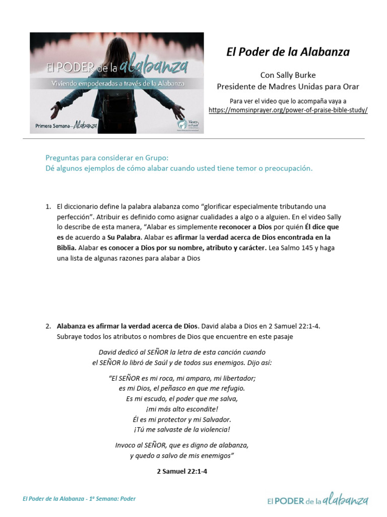 El Poder de La Alabanza 1 Alabanza | PDF | Dios