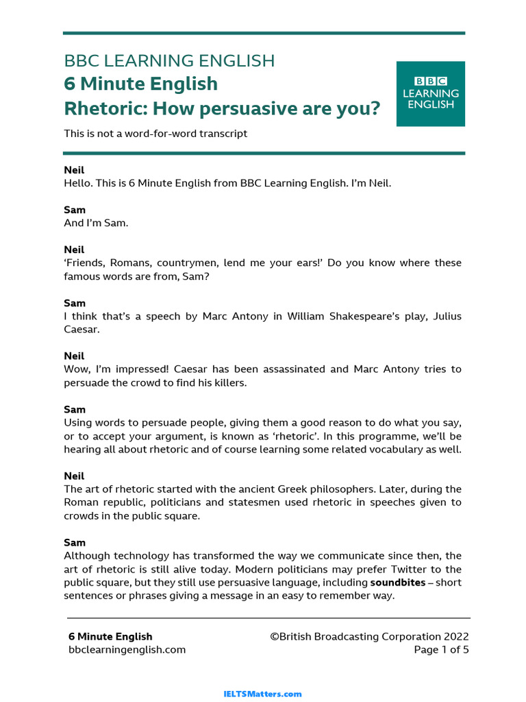 6min English Rhetoric | PDF | Argument | Rhetoric