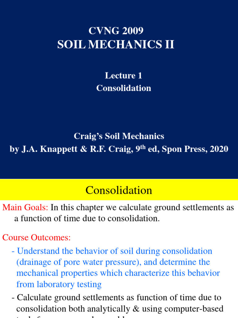 Lecture - 1 - CVNG 2009 - Soil Mechanics 2 | PDF | Soil Mechanics ...