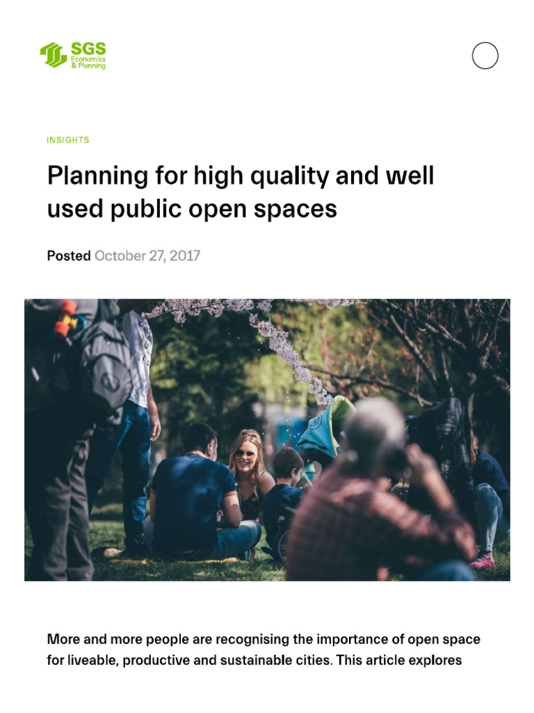 Planning For High Quality Open Space | PDF