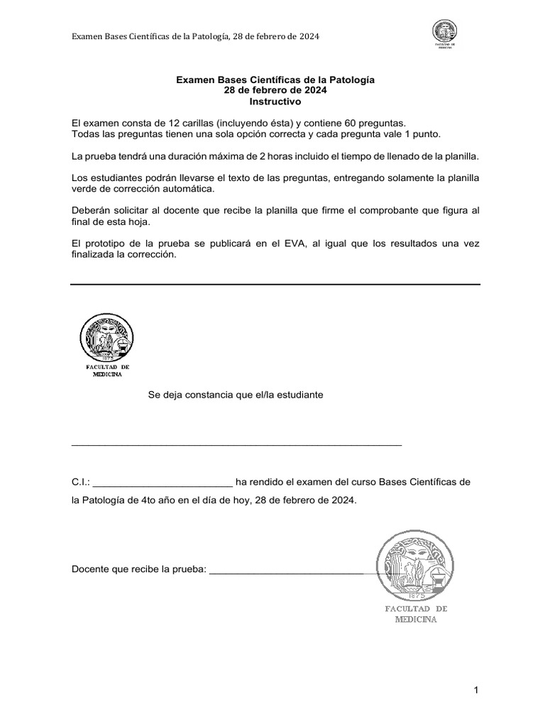 Examen BCP 28 Febrero 2024 Prototipo | PDF | Hemodinámica | Escherichia coli
