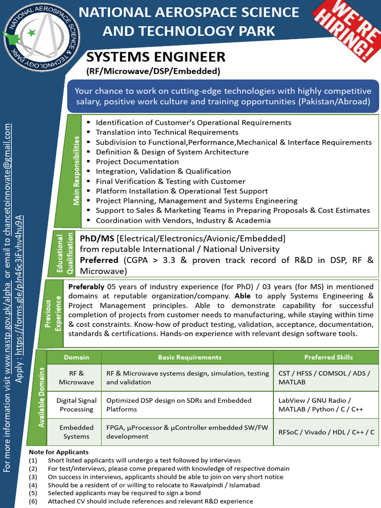 Systems Engineer Opportunity | PDF | Embedded System | Systems Engineering