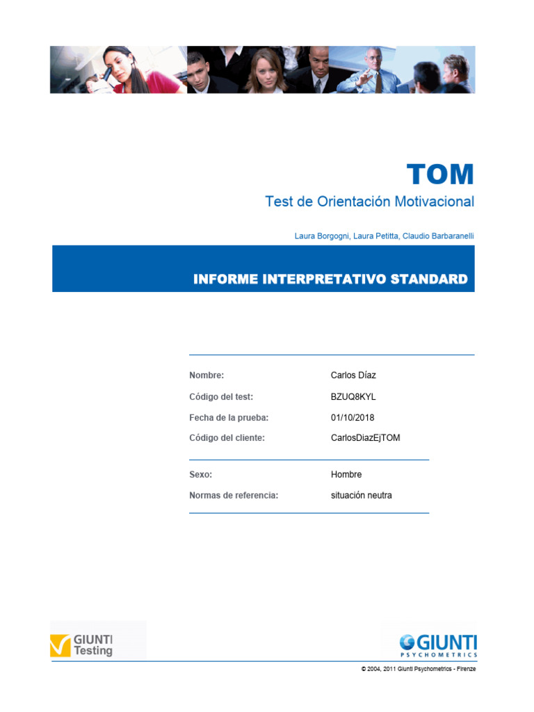 TOM Test de Orientación Motivacional | PDF | Liderazgo | Motivación