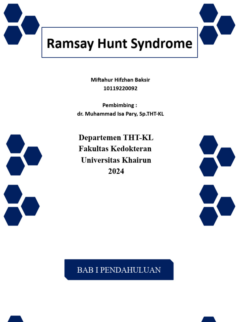 Sindrom Ramsay Hunt: Gejala dan Pengobatan | PDF