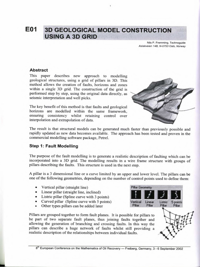 3D Geological Modeling with Grid Pillars | PDF | Interpolation | Horizon