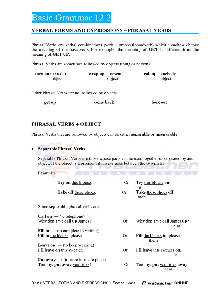 Basic 122 PDF | PDF | Verb | Object (Grammar)