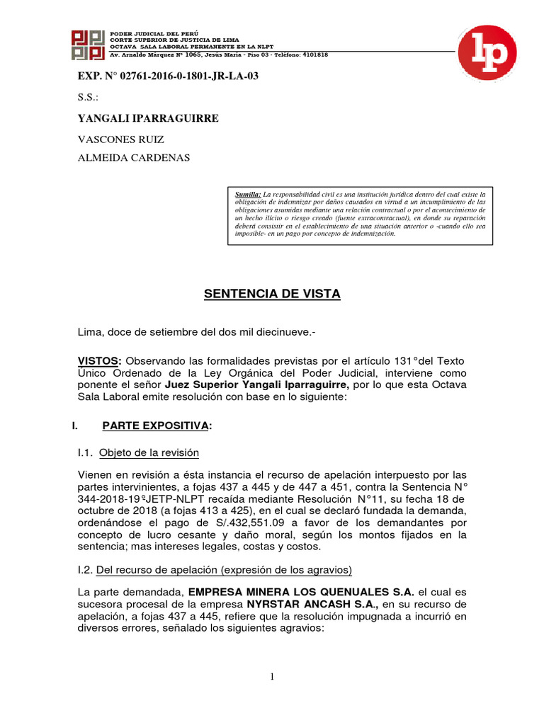 Cuadro | PDF | Daños y perjuicios | Caso de ley