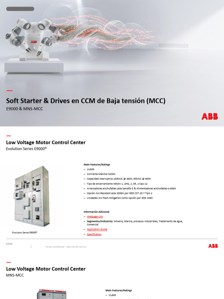 Presentación MCC - ABB | PDF | Corriente eléctrica | Uso eficiente de ...
