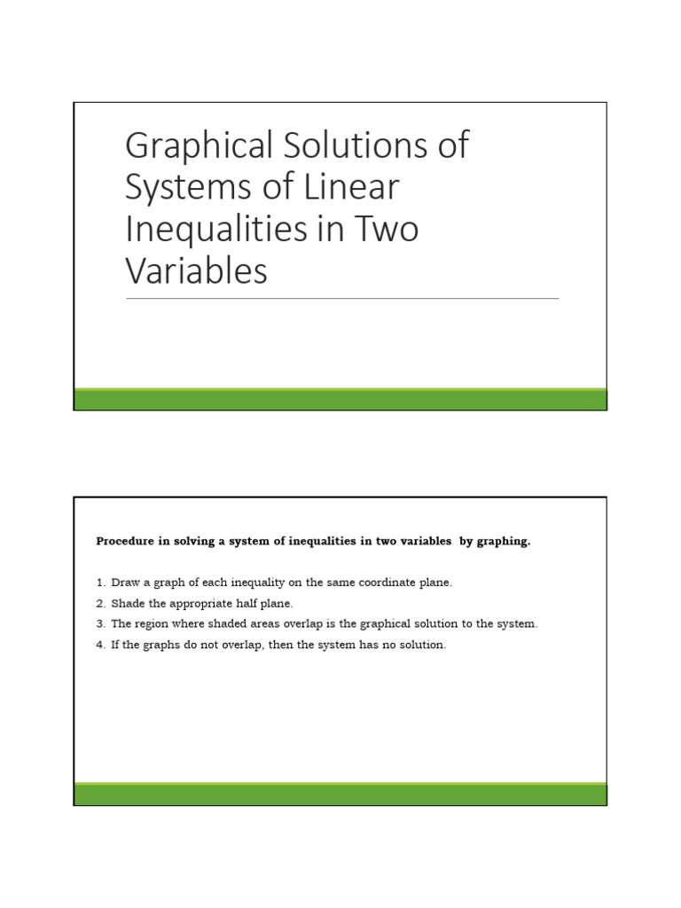 Solving System of Linear Inequalities | PDF