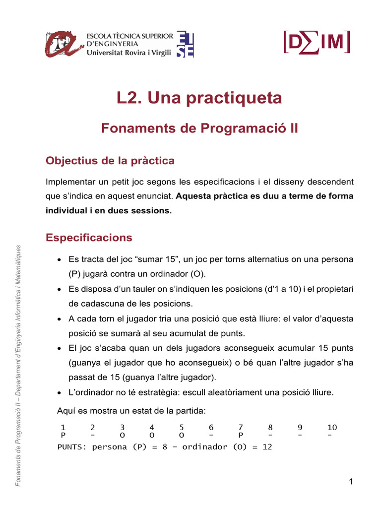 FP II - L2. Practiqueta | PDF