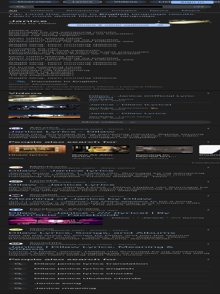 Dilaw Janice Lyrics - Google Search | PDF