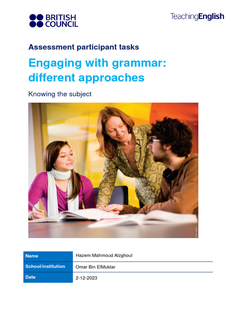 Assignment 2 - Engaging With Grammar - Different Approaches ...