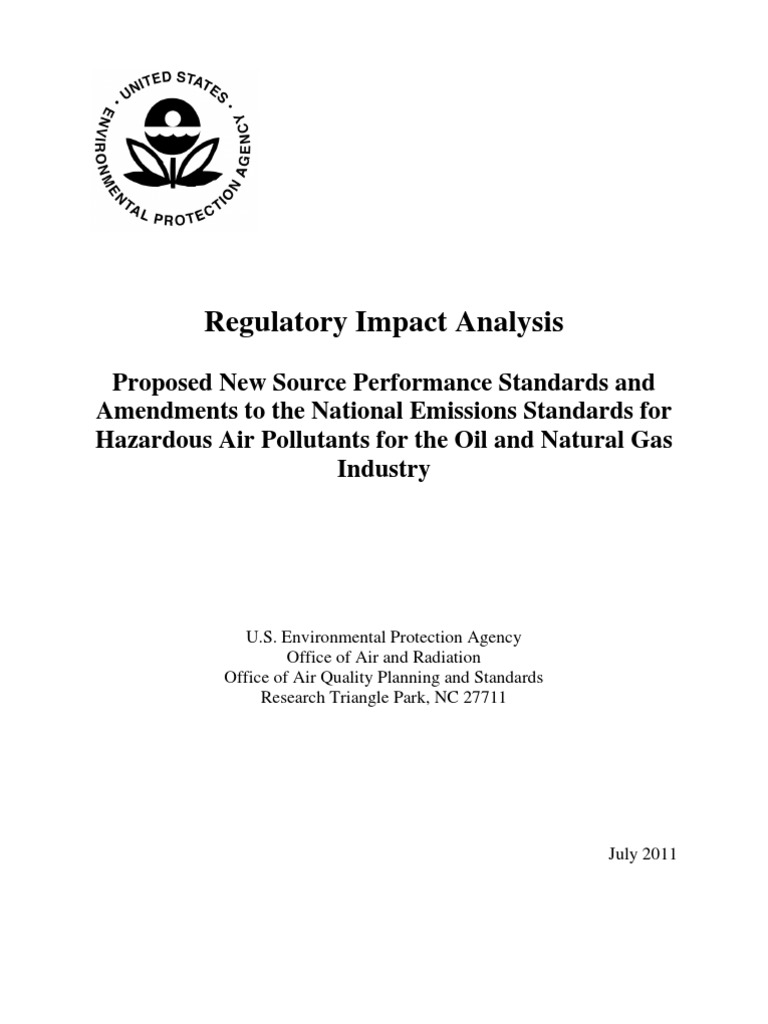 EPA Regulatory Impact Analysis: Proposed New Source Performance ...