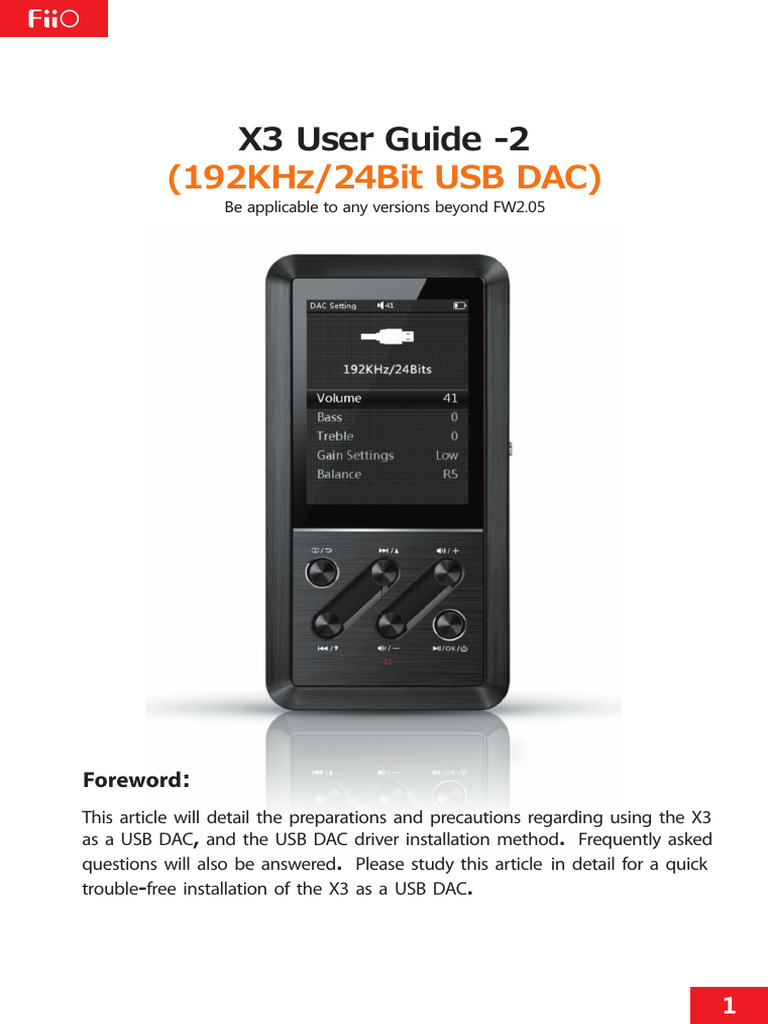 X3 User Guide-2 USB DAC | PDF | Usb | Device Driver