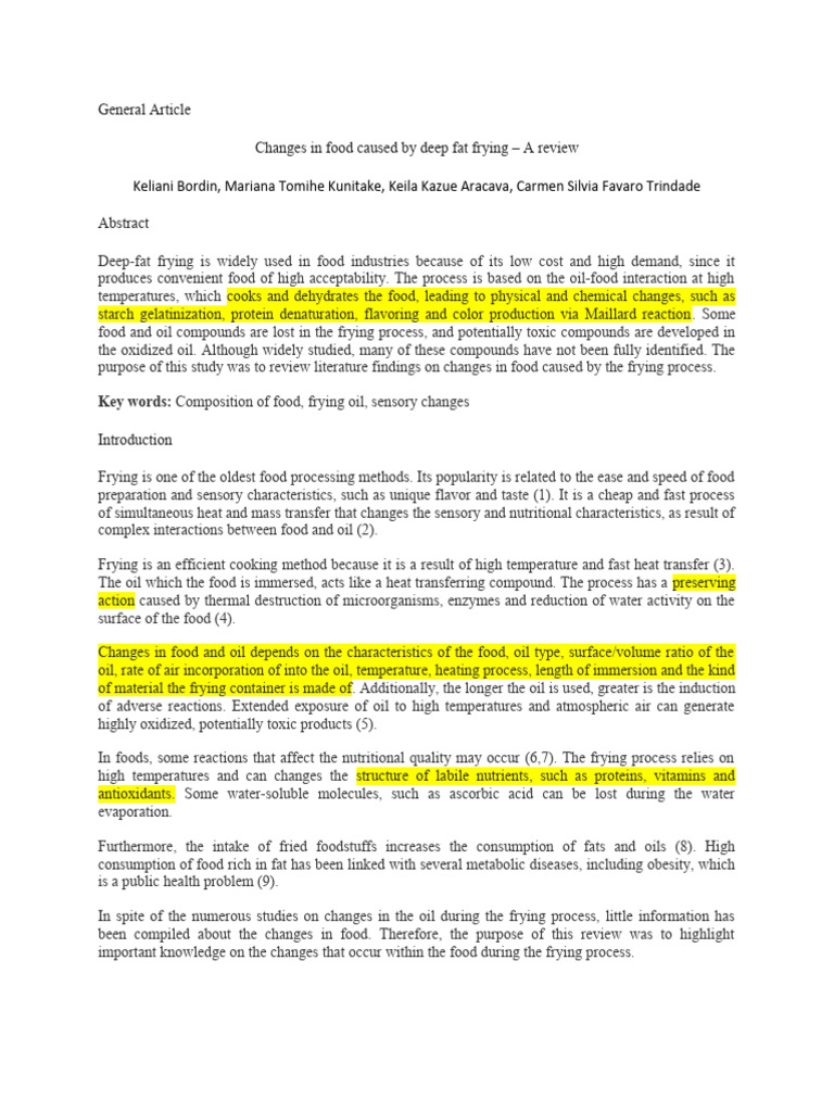 Chemical and Physical Changes in Frying | PDF | Trans Fat | Amino Acid