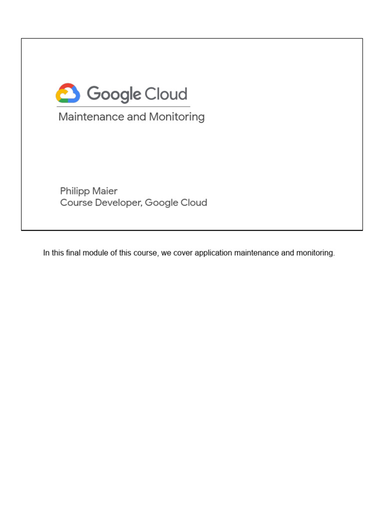 09 Maintenance and Monitoring | PDF | Cloud Computing | Cache (Computing)