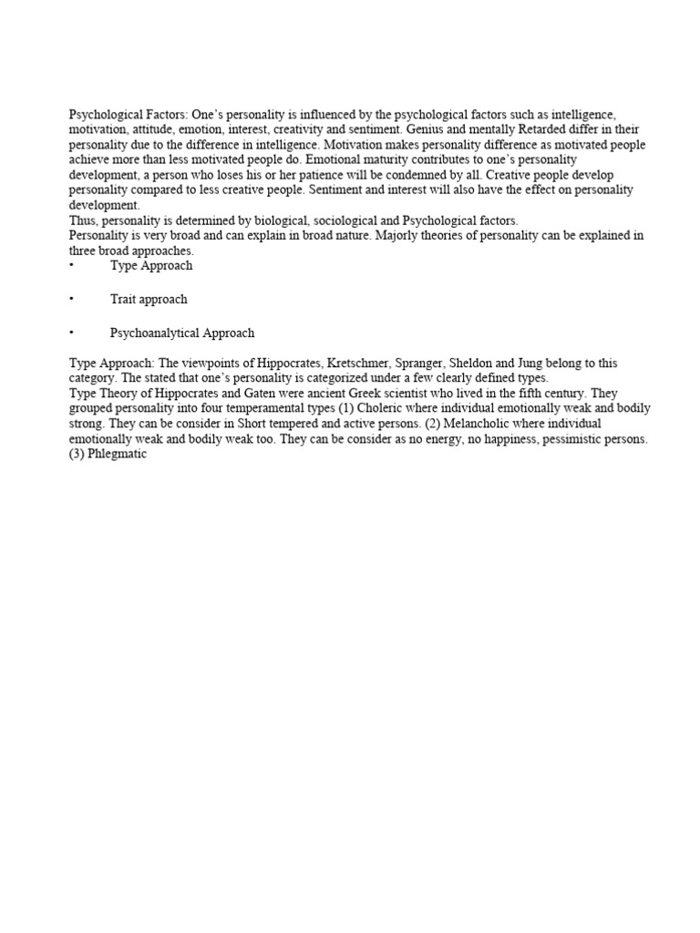 Psychological Factors Study | PDF | Extraversion And Introversion | Cognition