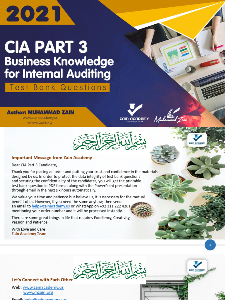 CIA Part 3 Test Bank Questions 2021 | PDF | Multiple Choice | Accountant